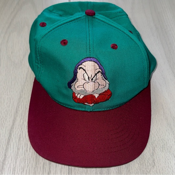 Disney | Accessories | Disney Vintage Grumpy Hat Cap Snapback Green ...